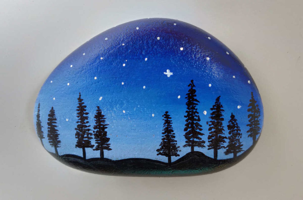 Hand Painted Pebble - Midnight Blue | imagicArt