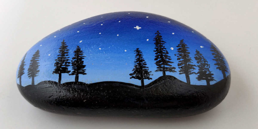 Hand Painted Pebble - Midnight Blue | imagicArt