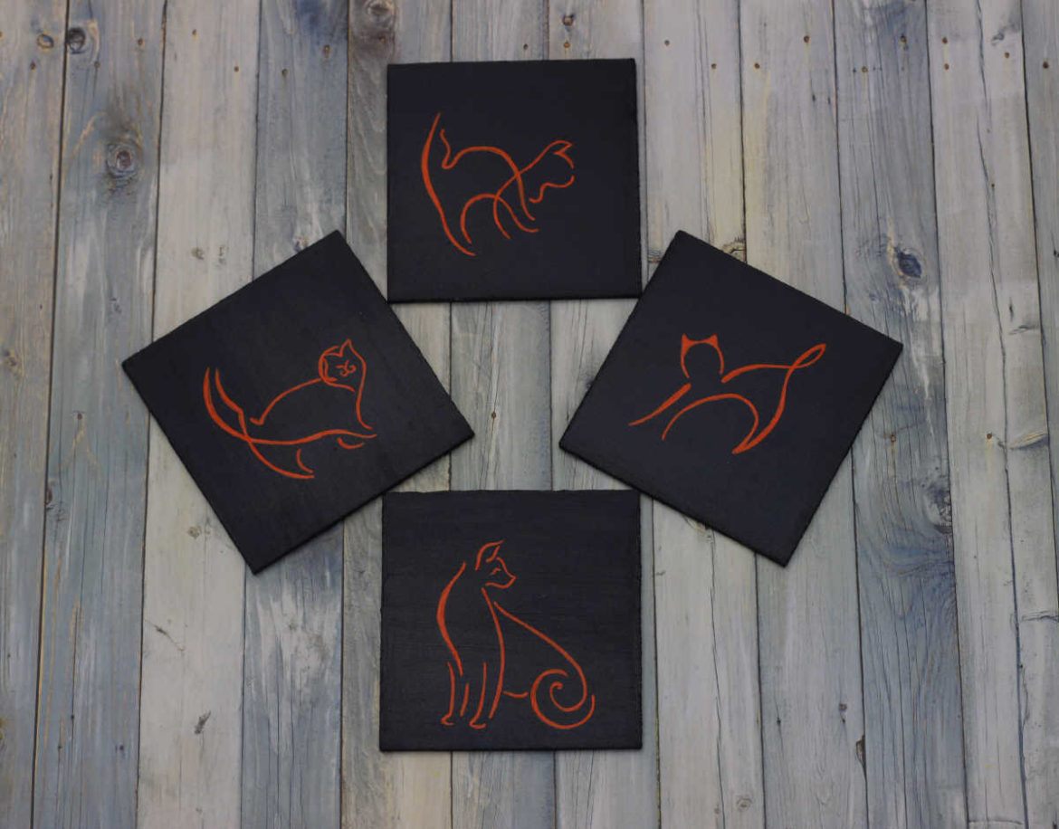 Hand Painted Coasters - Cats | imagicArt